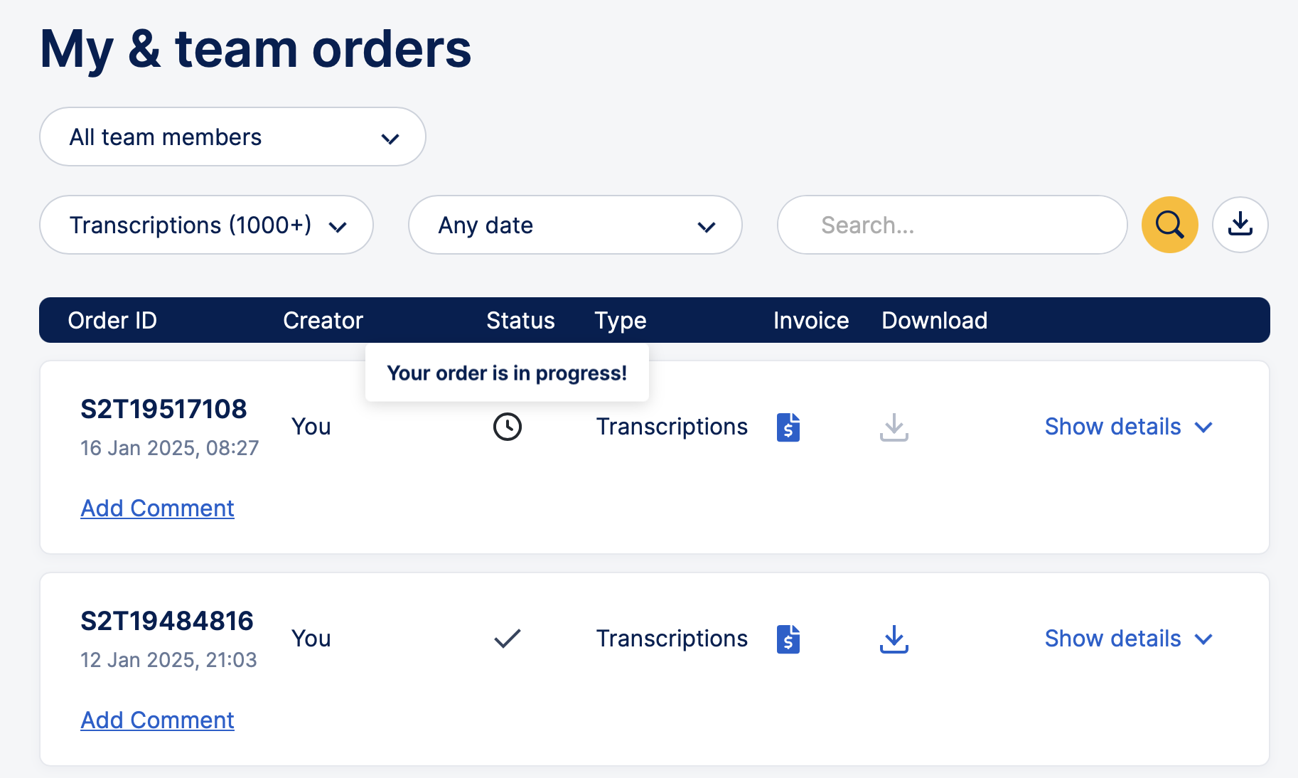 Check order status - GoTranscript Help Center | Get Answers & Support