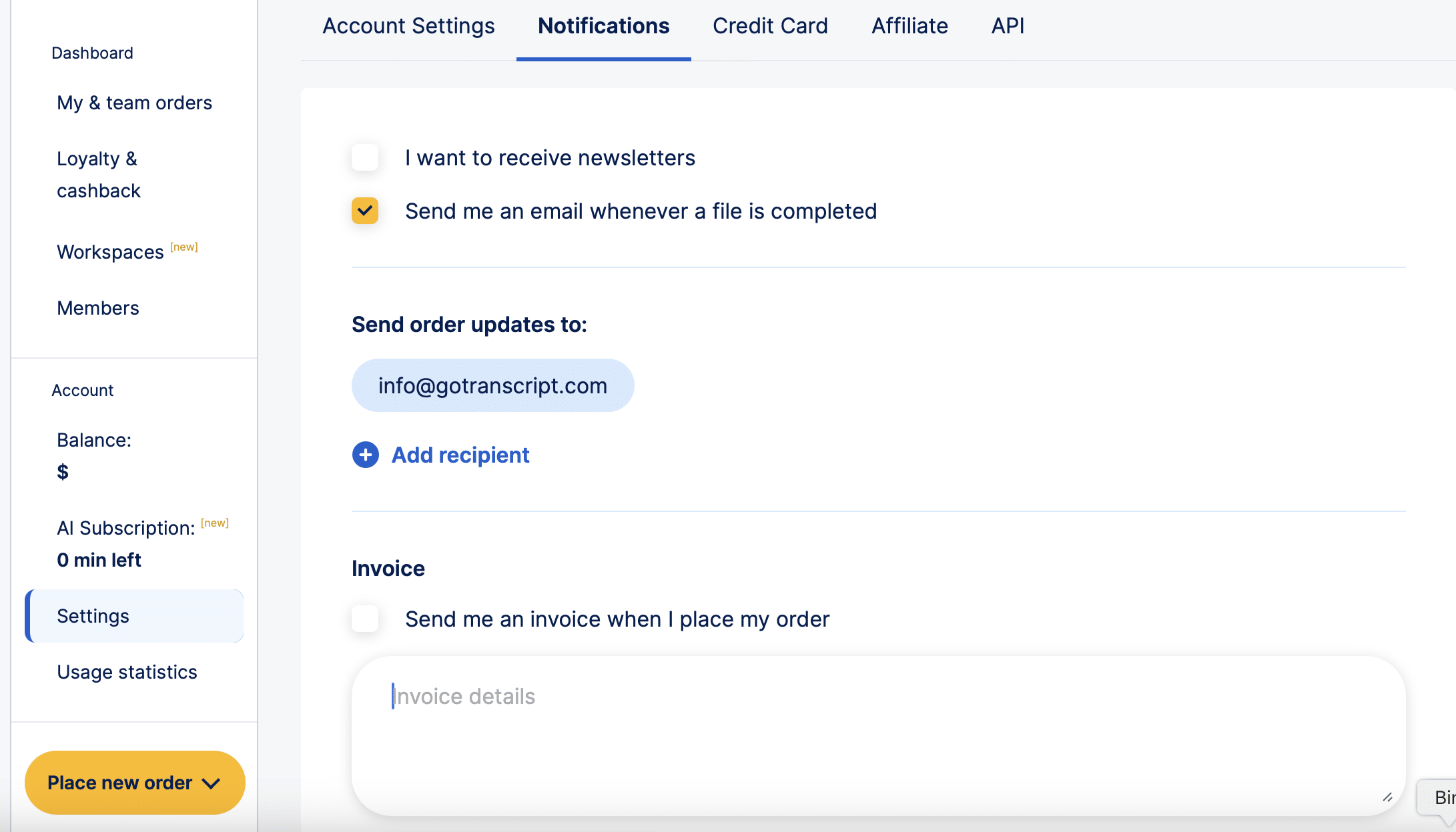 Manage notifications - GoTranscript Help Center | Get Answers & Support
