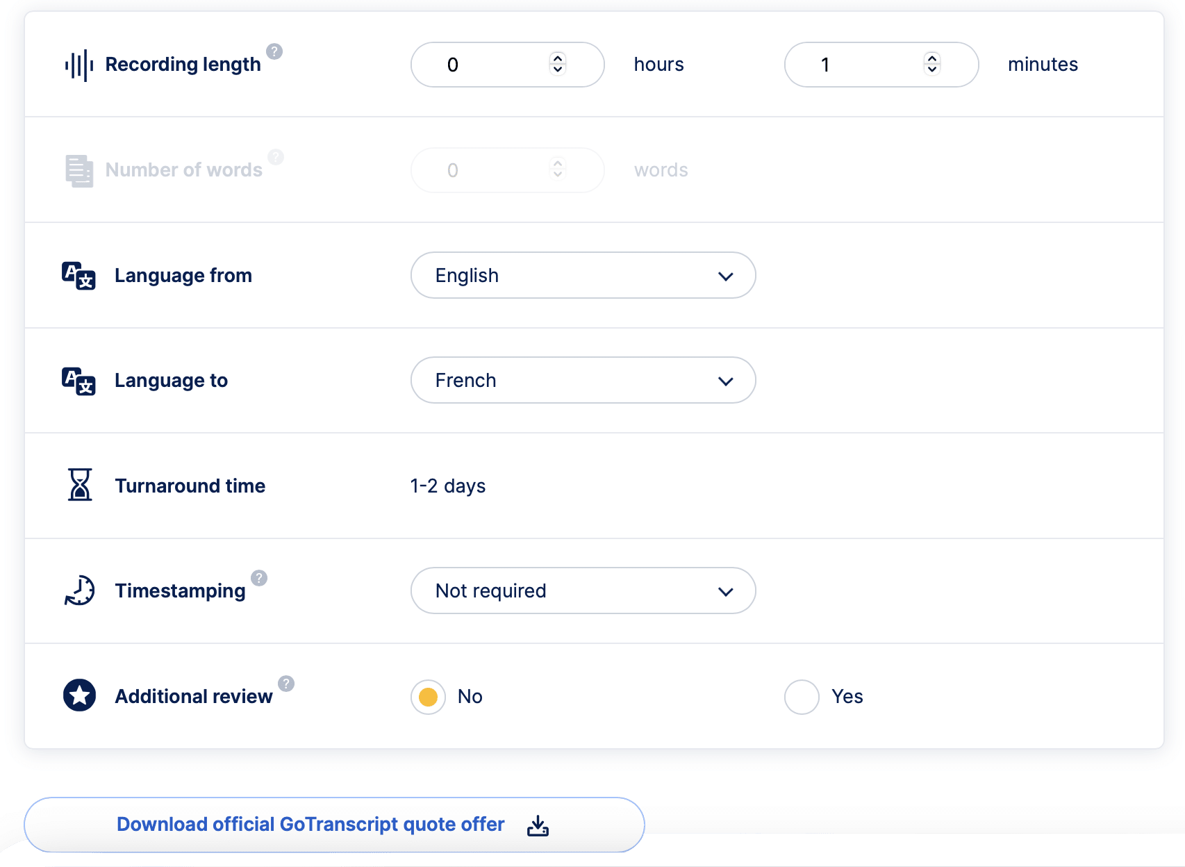 Audio translation cost - GoTranscript Help Center | Get Answers & Support